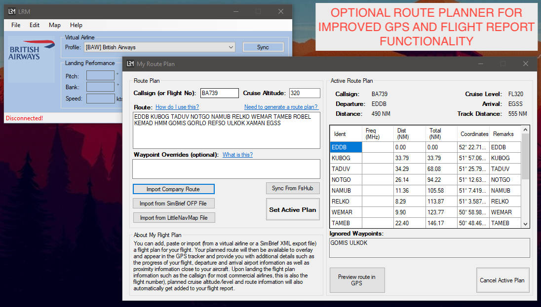 LRM - A landing rate monitor tool for MSFS2020, FS2004, FSX, FSX-SE, Prepar3d (P3D) and X-Plane